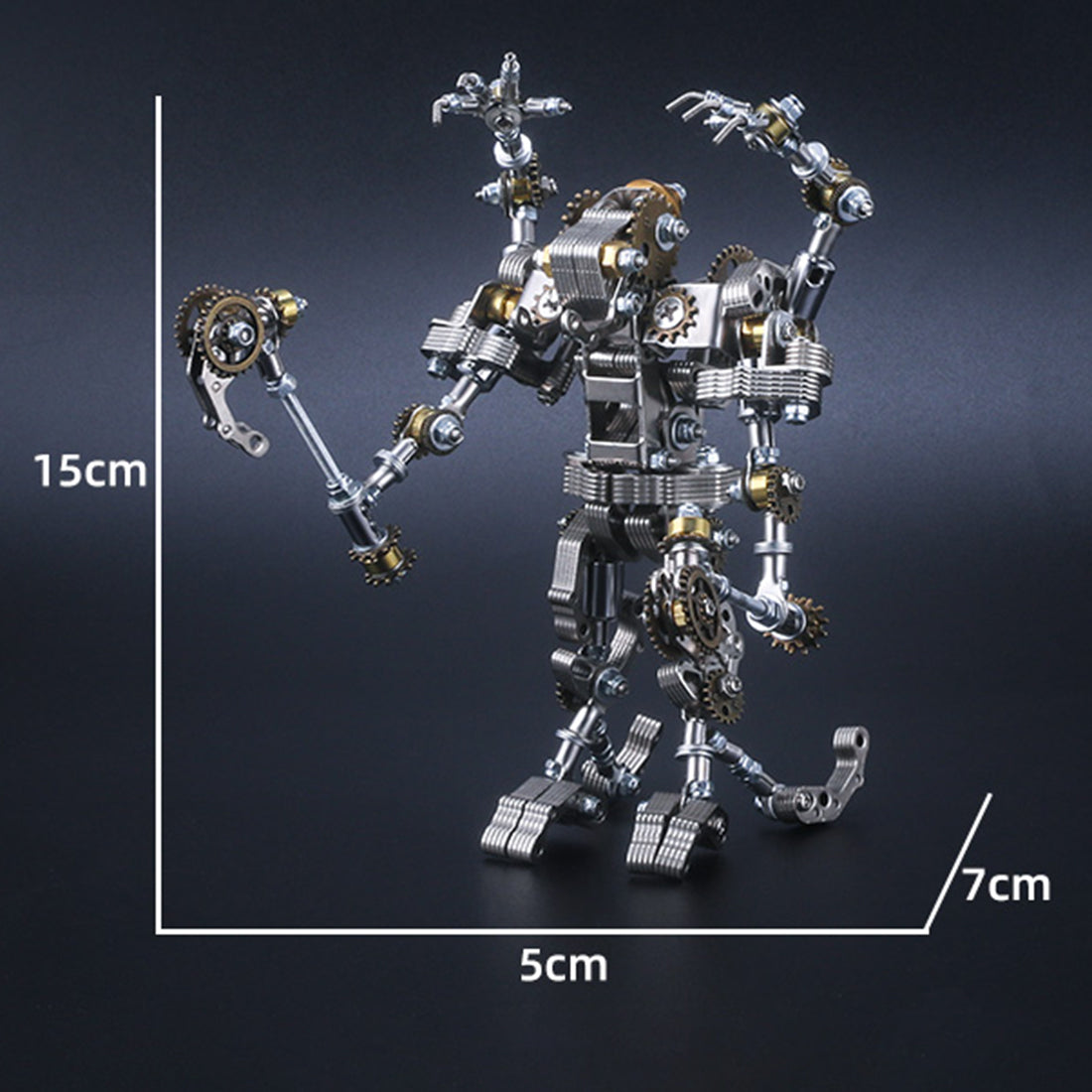 434Pcs Mecha Priest with Cog Axe DIY 3D Metal Assembly Model Kit 2-in-