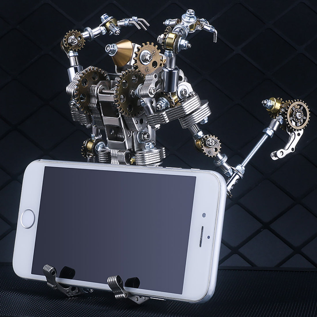 434Pcs Mecha Priest with Cog Axe DIY 3D Metal Assembly Model Kit 2-in-