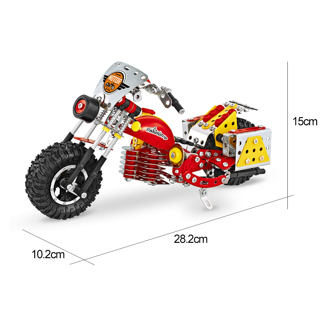 450Pcs Retro Style Metal Motorcycle Model Building Kit Engineering Edu