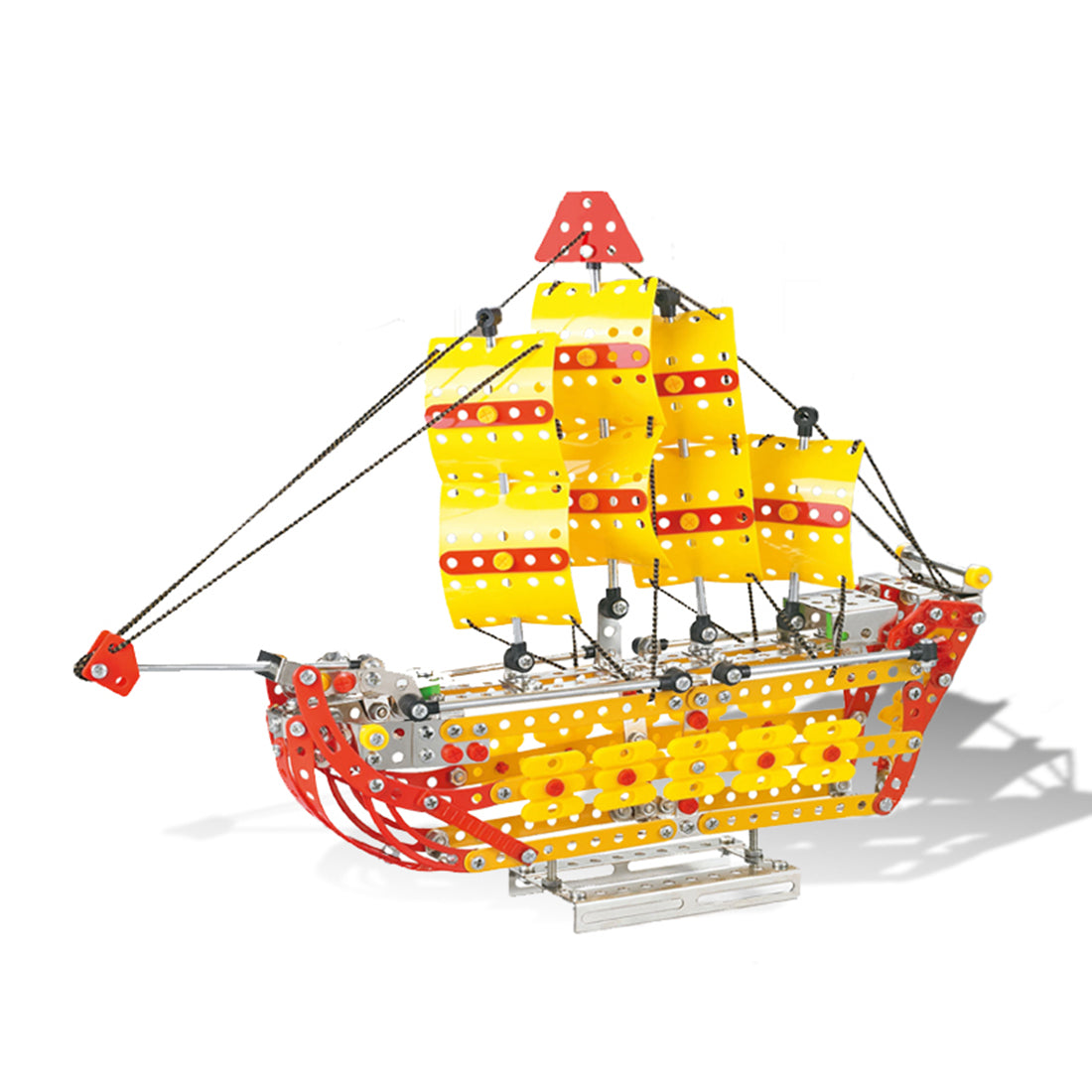 455Pcs 3D Mechanical Ship Sailboat Metal Assembly Model Kit Education