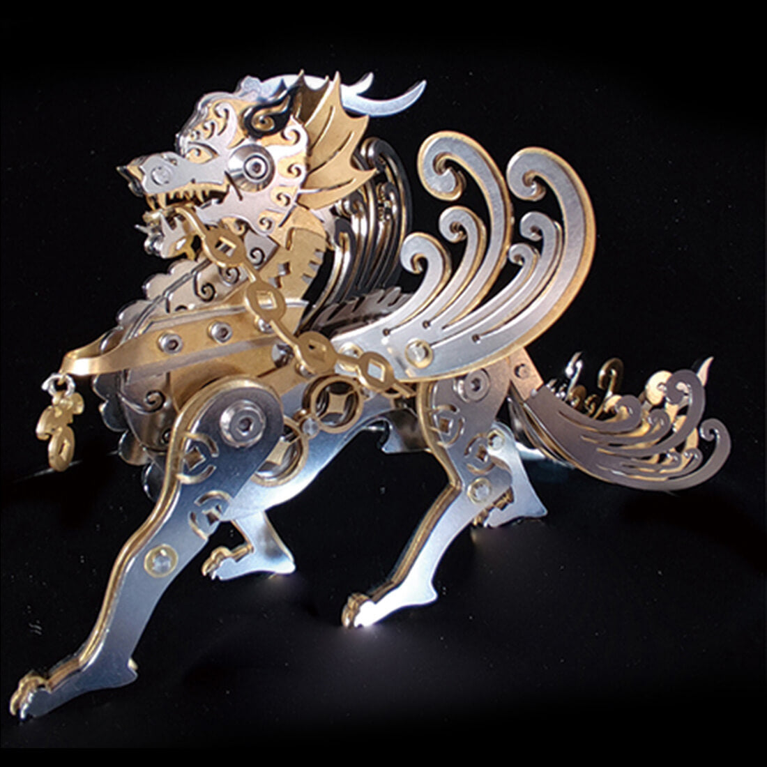 49PCS DIY Big Pixiu Mini 3D Metal Puzzle Model Assembly Kit Toys