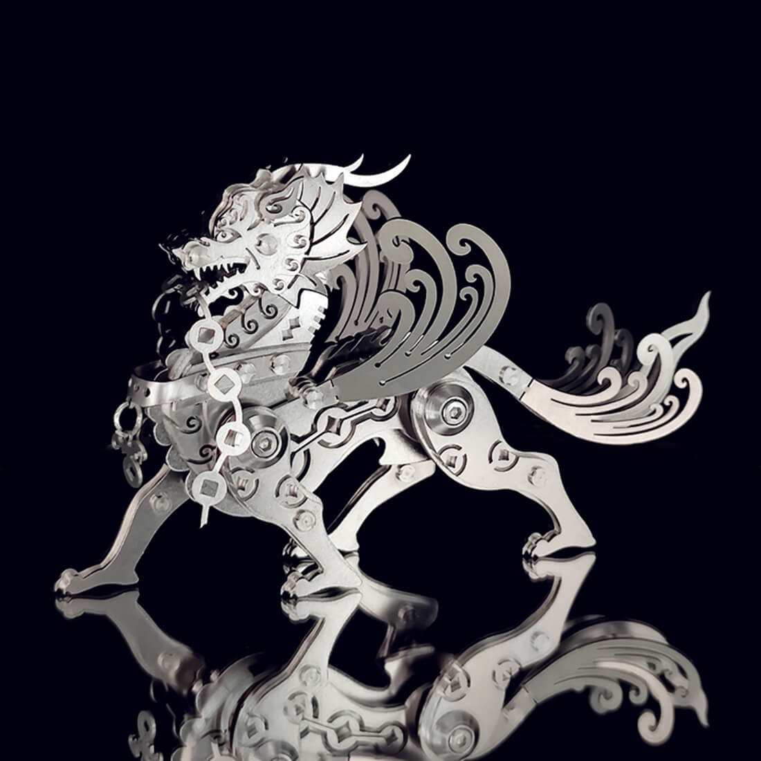 49PCS DIY Big Pixiu Mini 3D Metal Puzzle Model Assembly Kit Toys