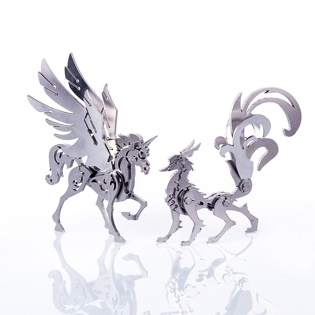 4pcs Metal DIY Assembly Detachable Unicorn Wolf Lion Fox Model 3D Puzz