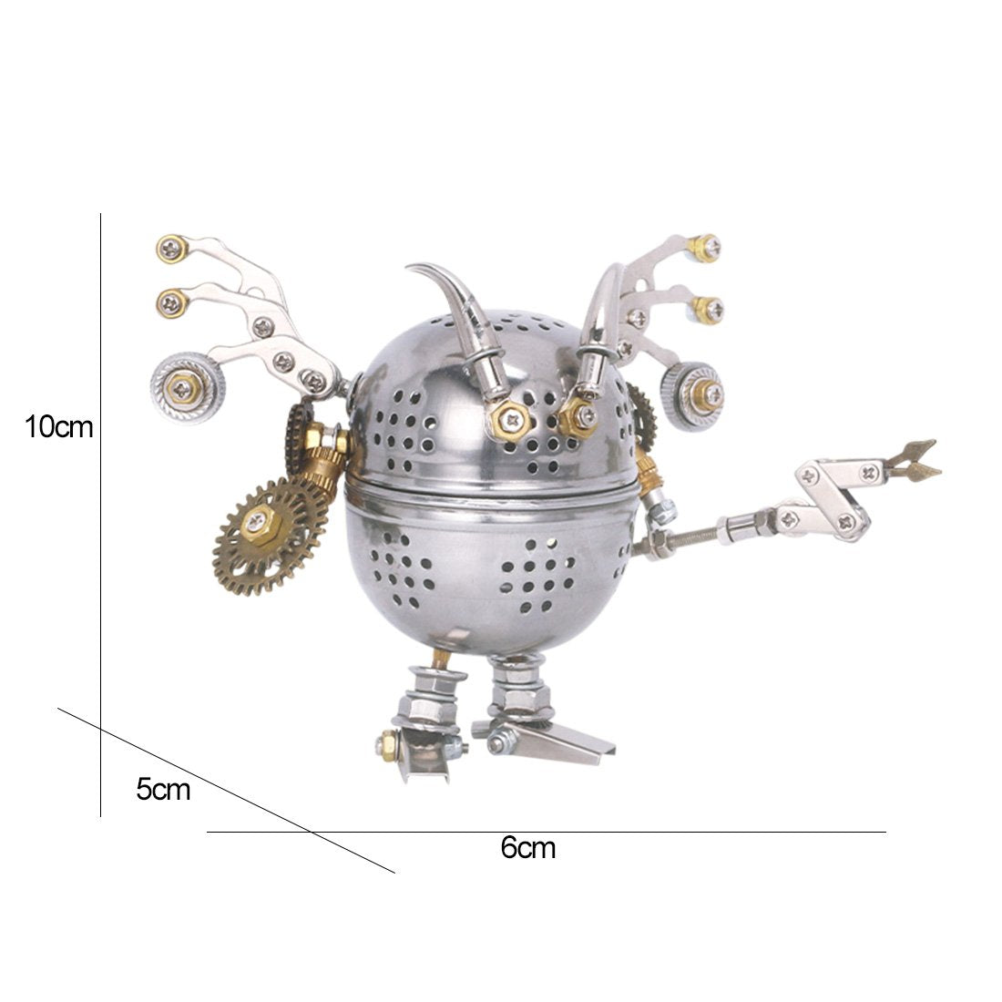 4pcs Set 3D Assembly Mini Mecha Soldier Figure DIY Metal Mechanical Pu