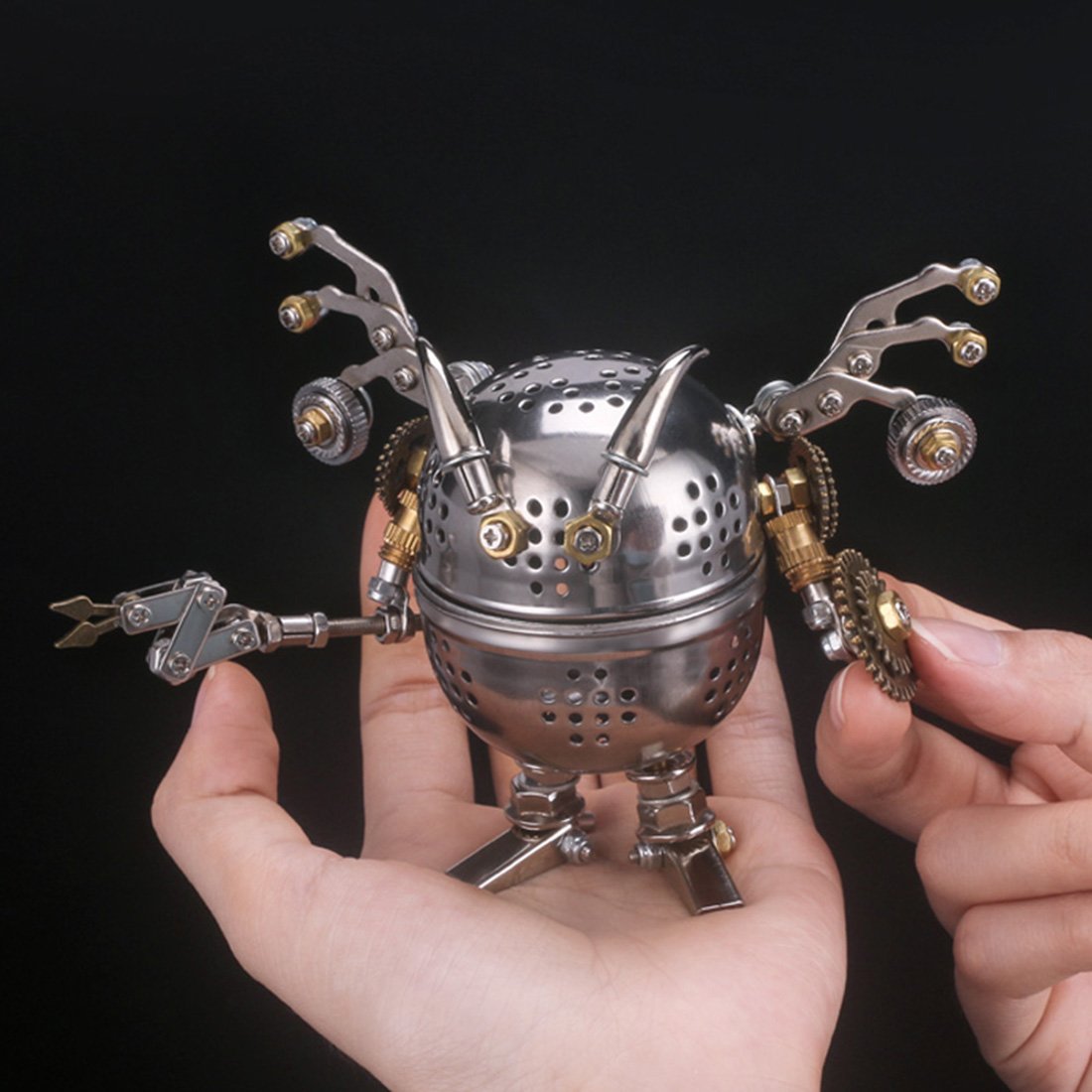 4pcs Set 3D Assembly Mini Mecha Soldier Figure DIY Metal Mechanical Pu