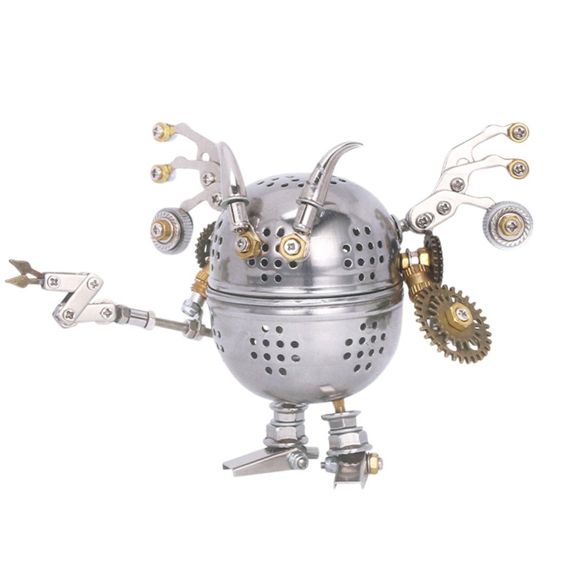 4pcs Set 3D Assembly Mini Mecha Soldier Figure DIY Metal Mechanical Pu