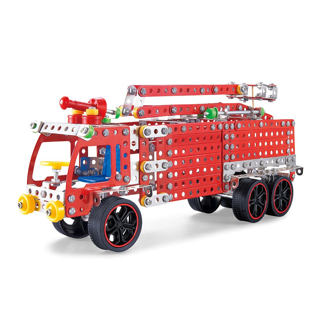 528Pcs Assembly Metal Fire Fighting Aerial Ladder Firetruck Model Kit