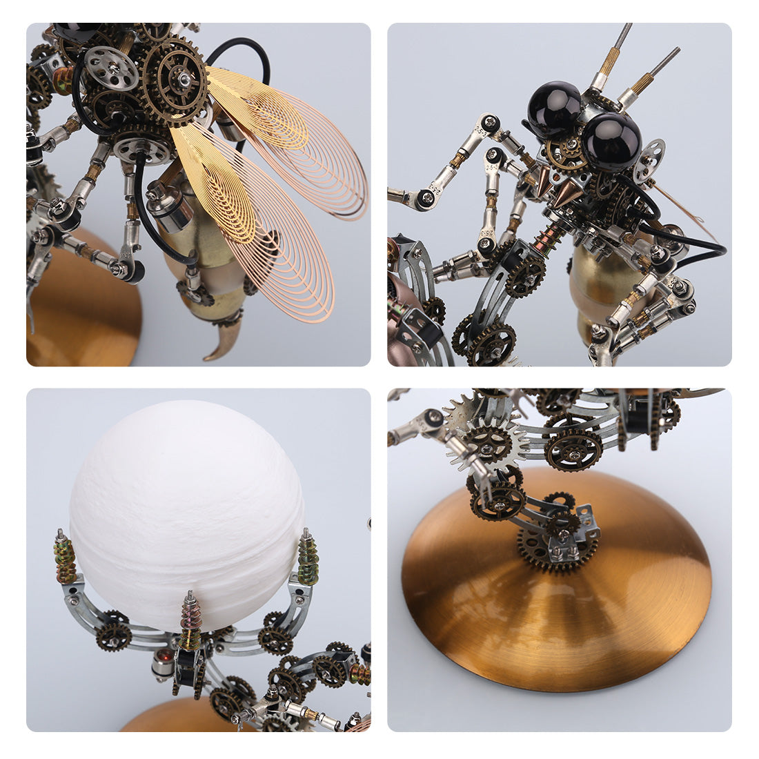 628PCS Steampunk Mechanical Metal Wasp on Glow Jupiter Moon Planet Ser