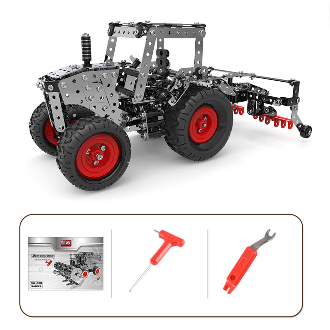 692Pcs 3D Metal Farm Corn Planter Puzzle Gear-Driven Assembly Model Ki