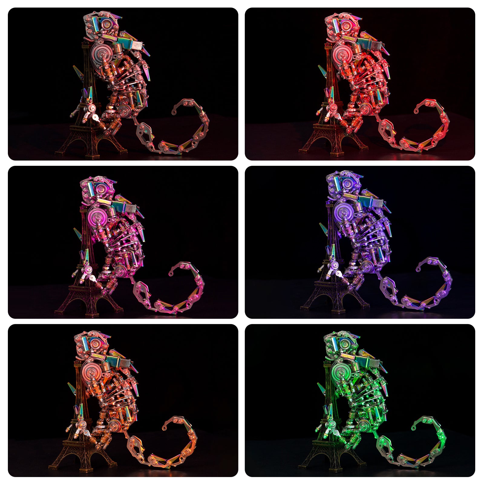 745pcs Steampunk Mechanical Mutant Chameleon Metal Lizard Kit Difficul