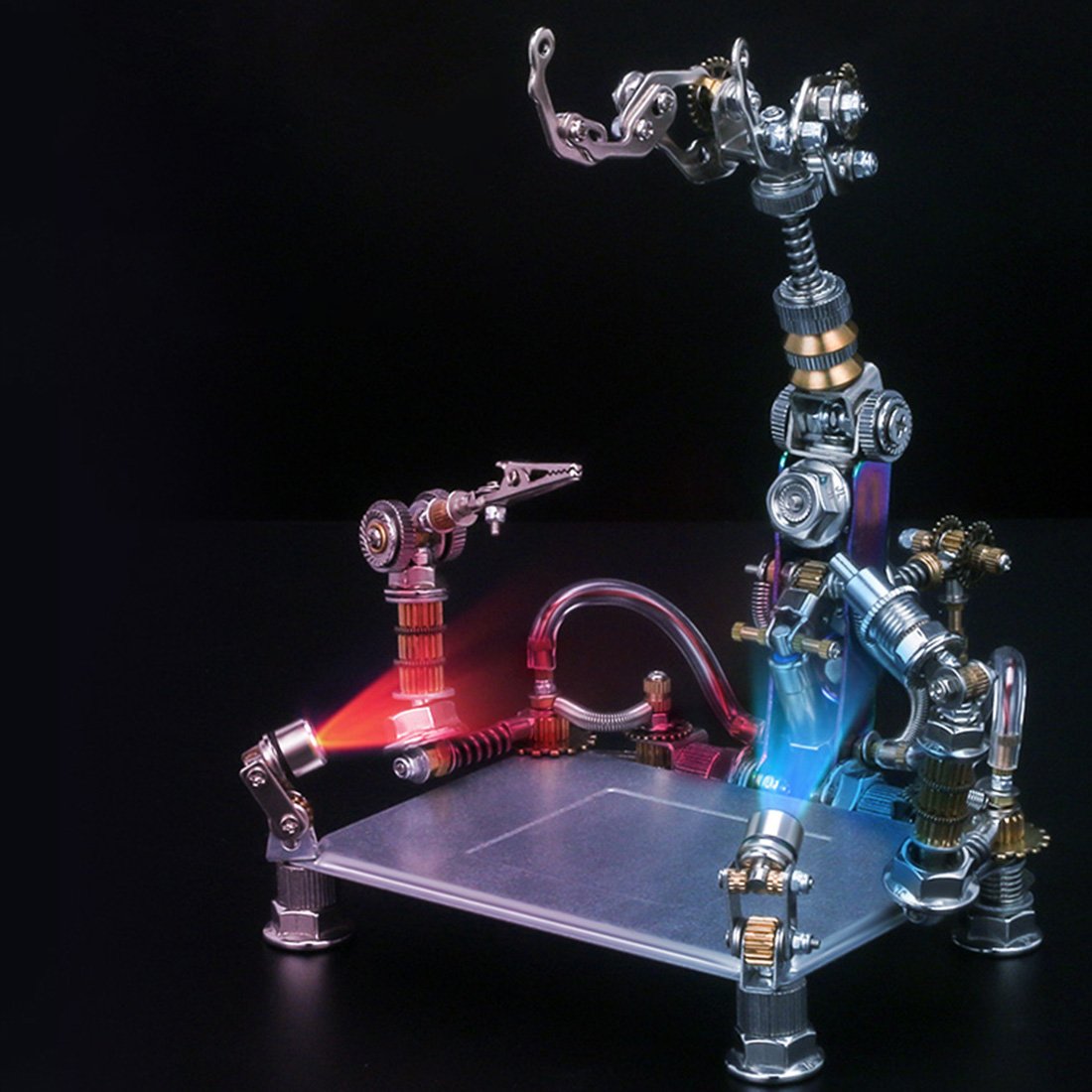 922Pcs DIY Mechanical 3D Fighting Solider Mecha with Stand Holder Asse