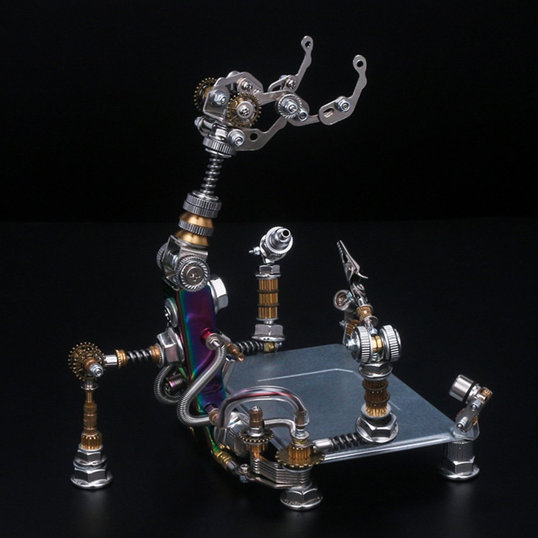 922Pcs DIY Mechanical 3D Fighting Solider Mecha with Stand Holder Asse