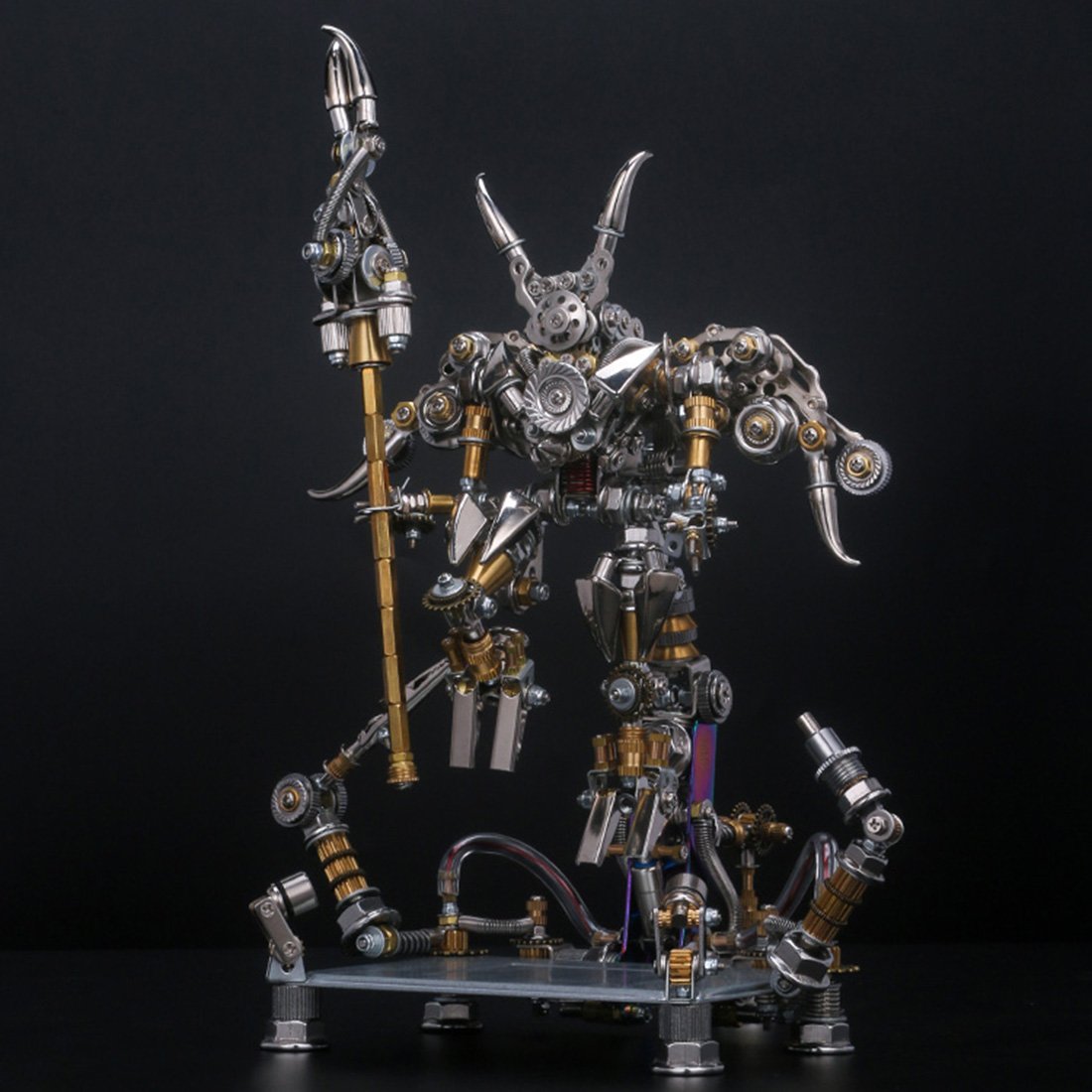 922Pcs DIY Mechanical 3D Fighting Solider Mecha with Stand Holder Asse