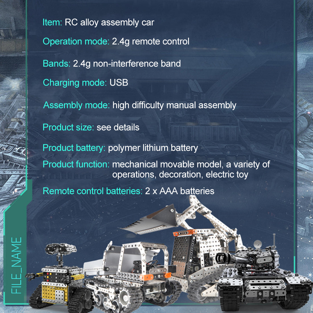 934Pcs 2.4G 9CH RC Dump Truck 3D Metal Model Kits Assembly Toy Difficu