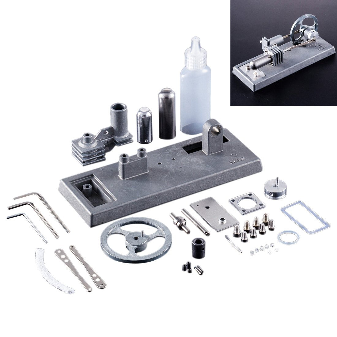 All-metal DIY Assembly Hot Cylinder Stirling Engine Model Set Teenager