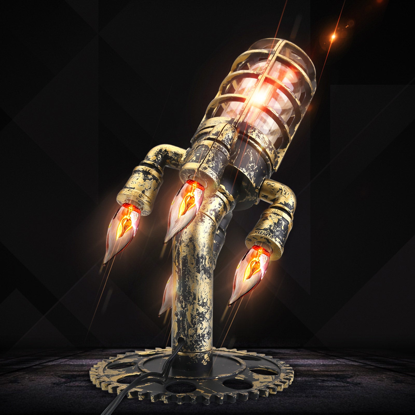 American Industrial Plastic Retro Steam Punk Rocket Lamp