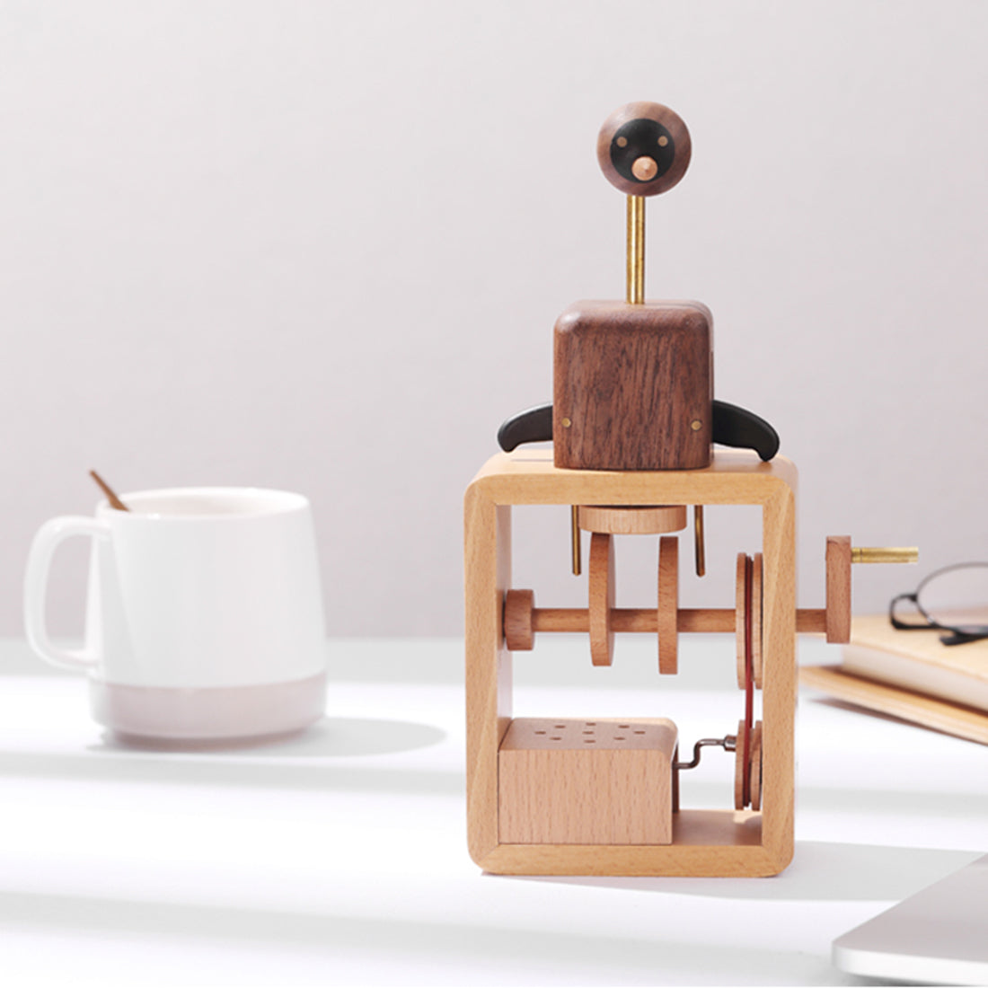 Automata Lover Creative Gift Wooden Music Box Cute Dynamic Birds Hand-