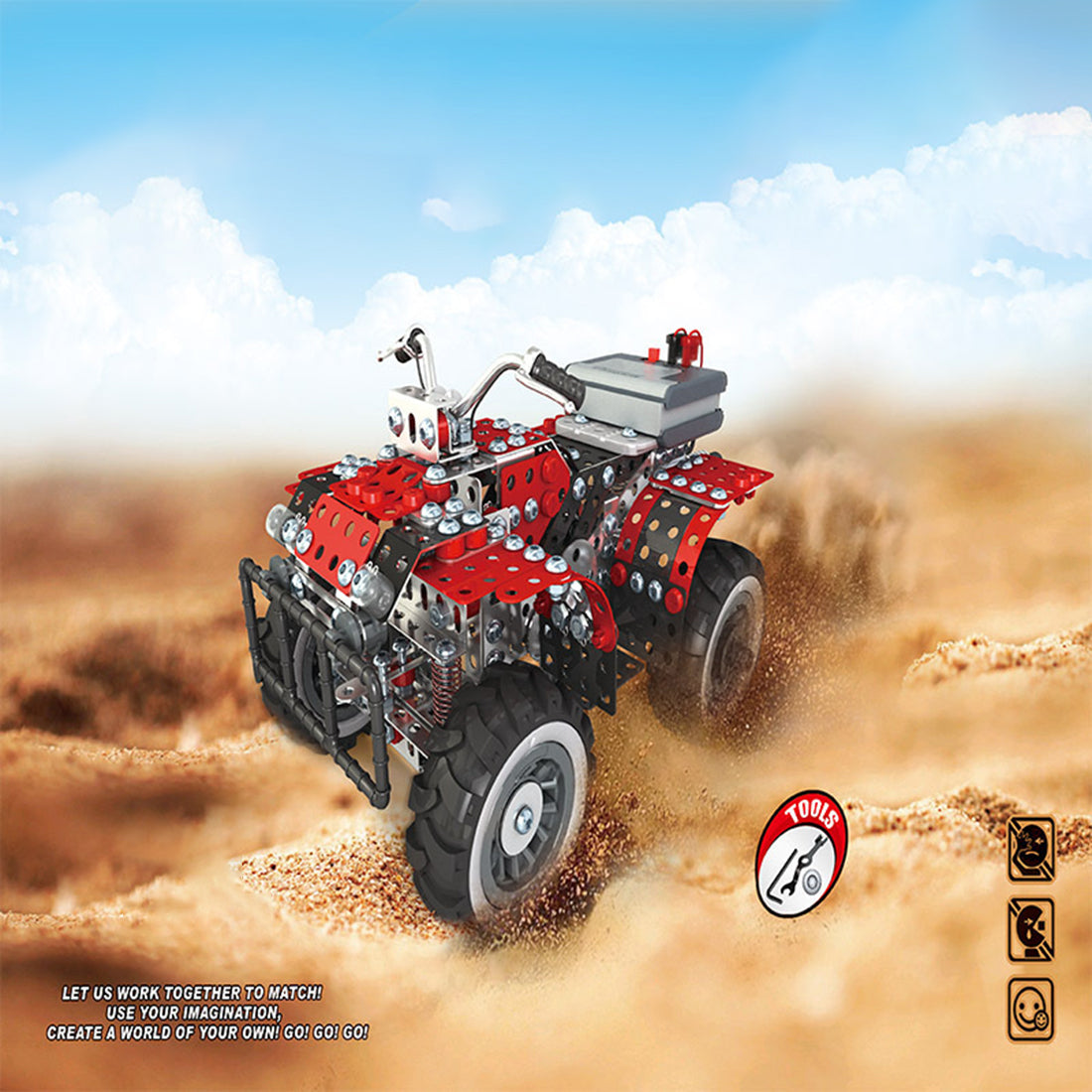 794PCS Simulation DIY Beach Motorcycle Metal Assembly Model Kit