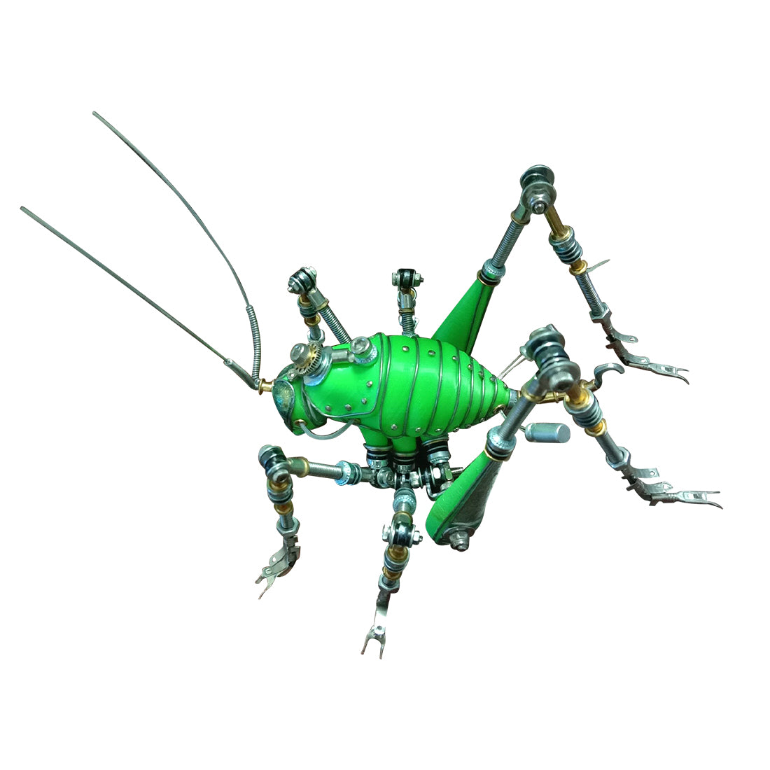 Creative Steampunk 3D Green Cricket Insect Sculpture Assembled Model K