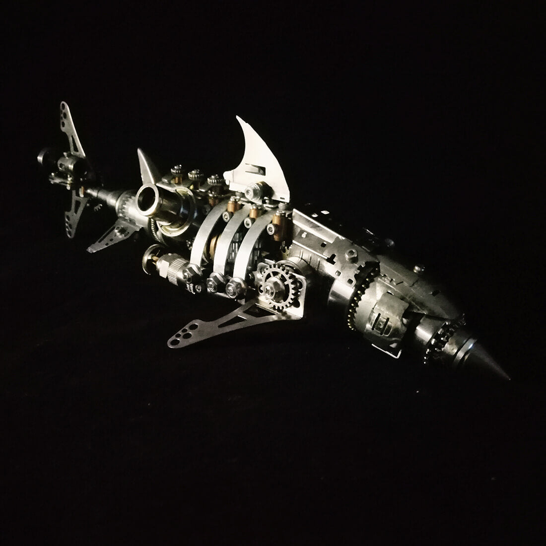 DIY 3D Metal Mechanical Giant Shark Model Building Kits for Adults