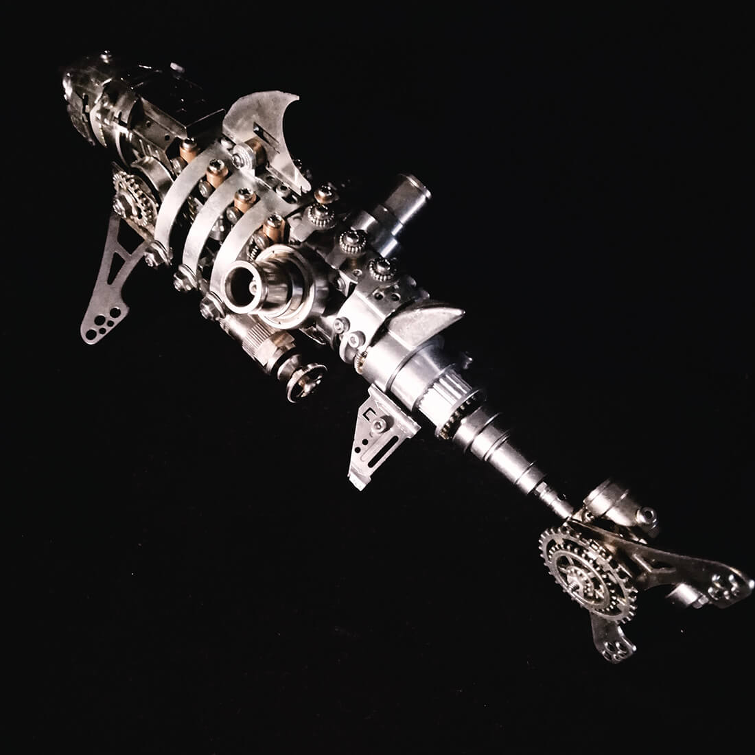 DIY 3D Metal Mechanical Giant Shark Model Building Kits for Adults