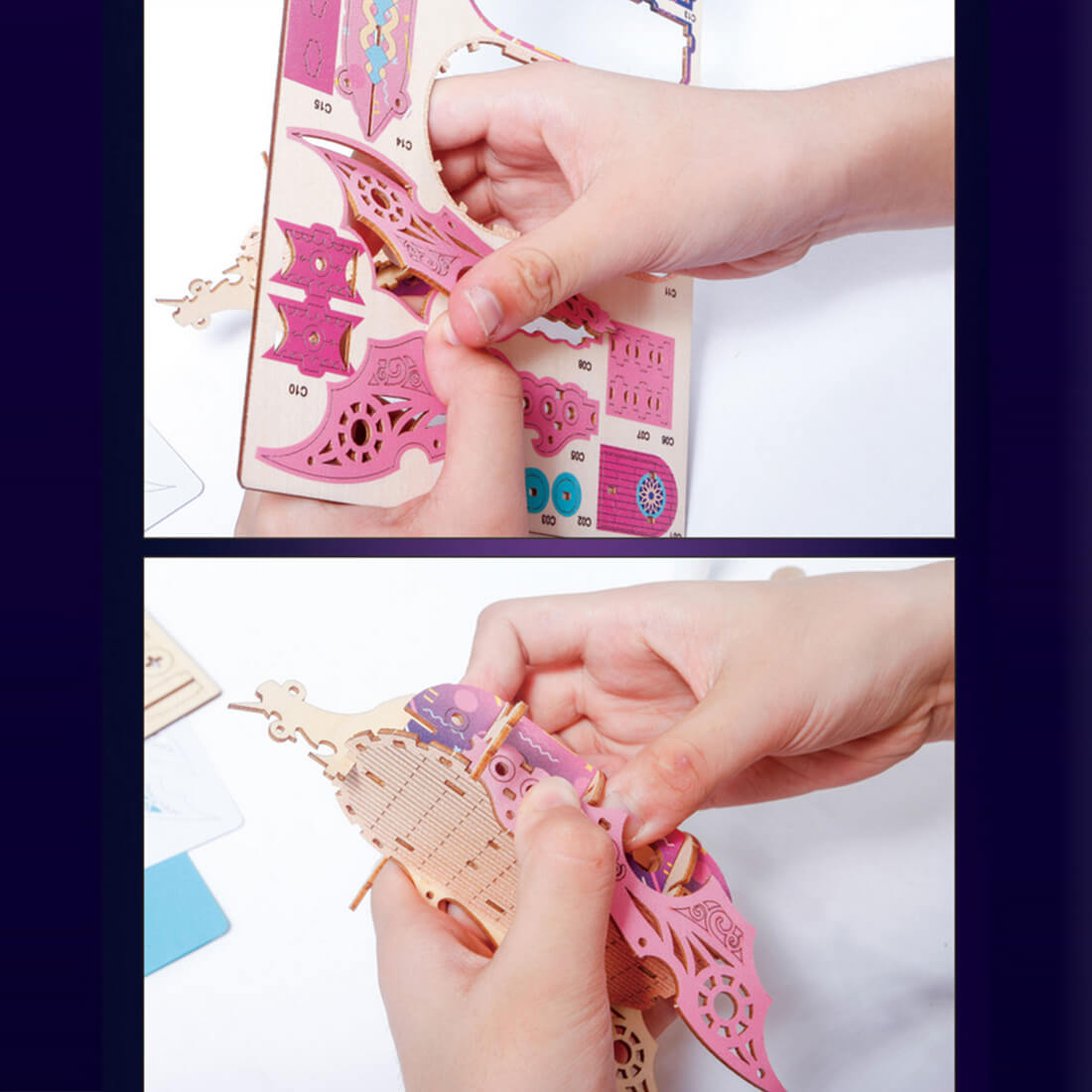 DIY Fantasy Arabian Spaceship 3D Wooden Steampunk Toy Model