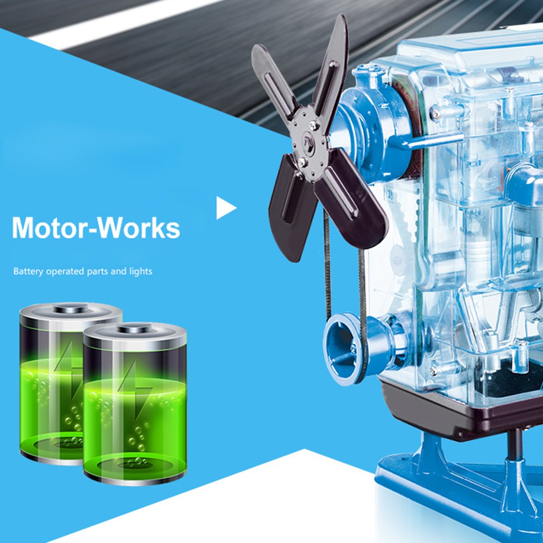 DIY Inline 4-cylinder L4 Car Engine Assembly Model Kit STEM Educationa