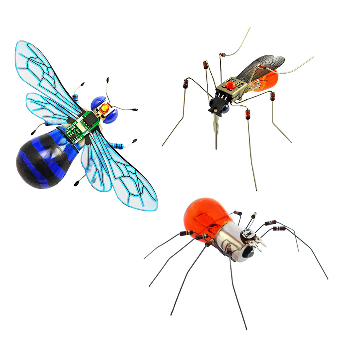 DIY Insect Toys Set Bee Spider Mosquito Electronic Handmade Model Kits