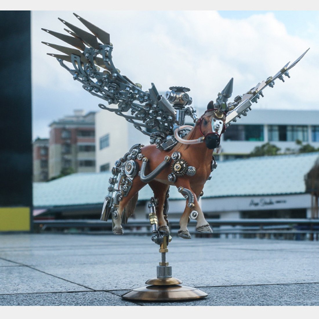 DIY Metal 3D Assembly Mechanical Wing Knight Unicorn Model Kit Toy wit