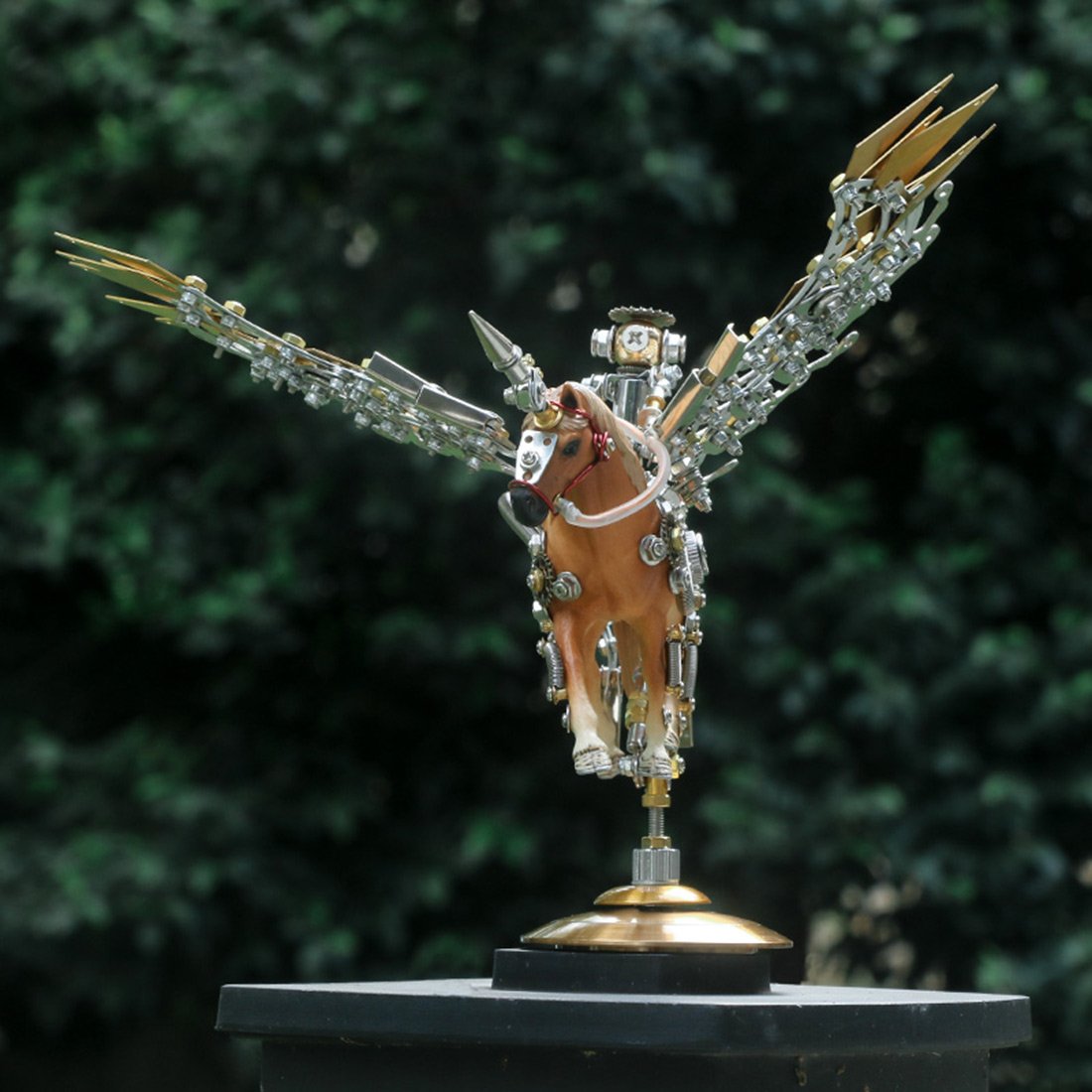 DIY Metal 3D Assembly Mechanical Wing Knight Unicorn Model Kit Toy wit