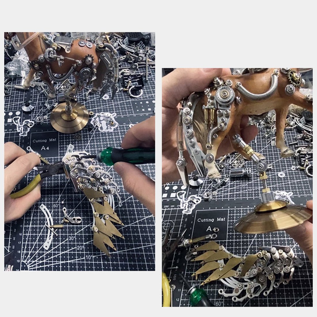 DIY Metal 3D Assembly Mechanical Wing Knight Unicorn Model Kit Toy wit