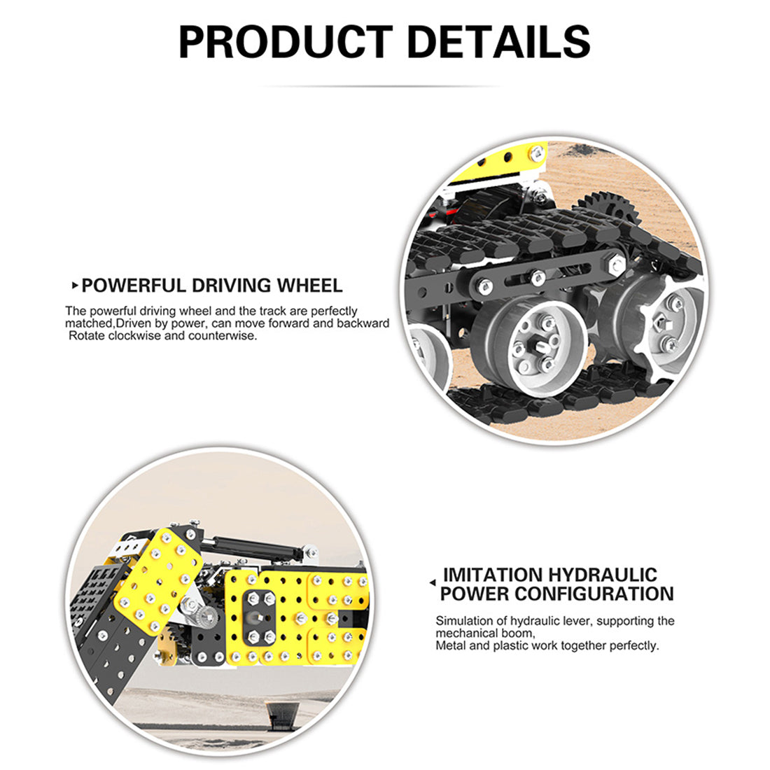 DIY Metal Assembly Model Engineering Construction Vehicle Toy 2544Pcs