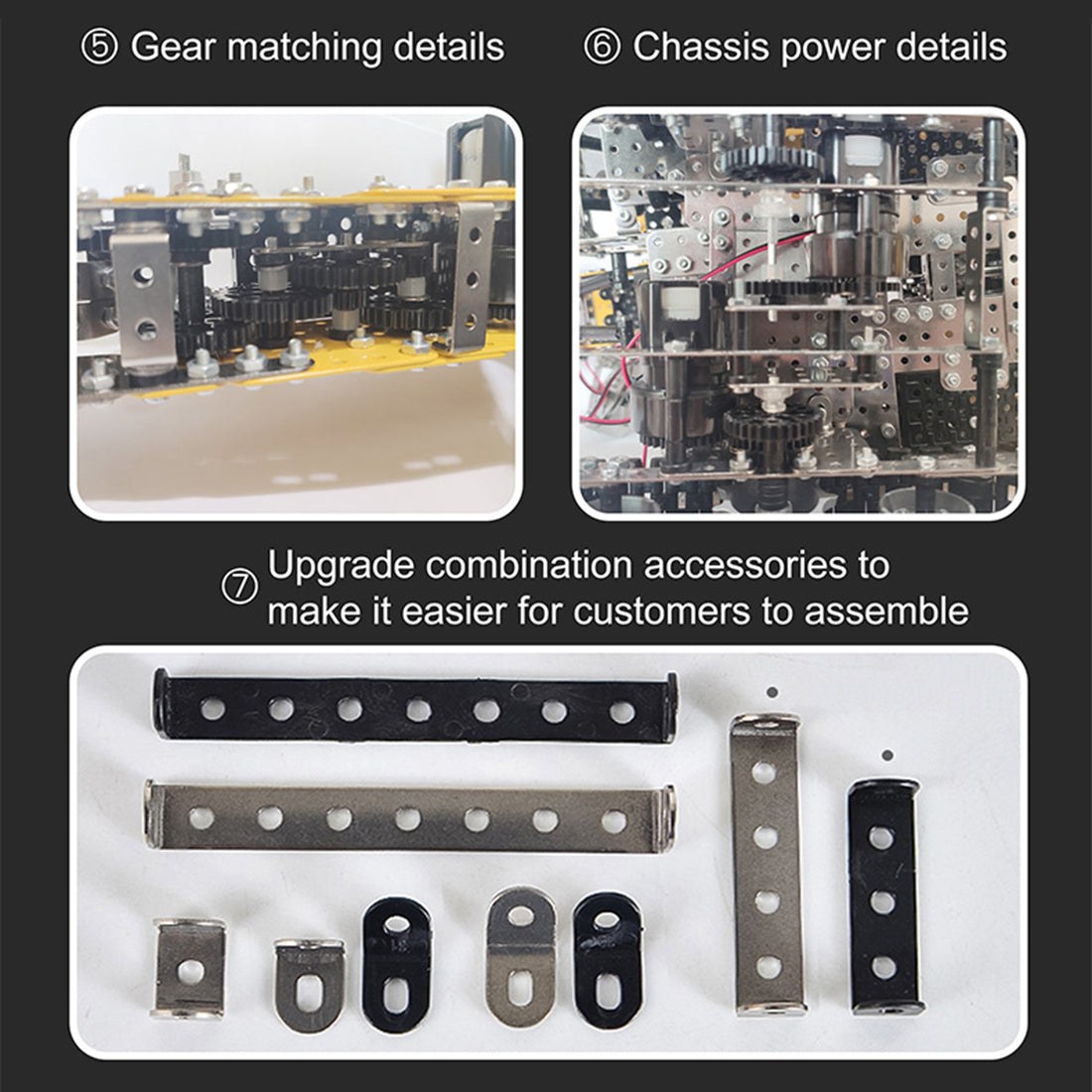 DIY Metal Assembly Model Engineering Construction Vehicle Toy 2544Pcs