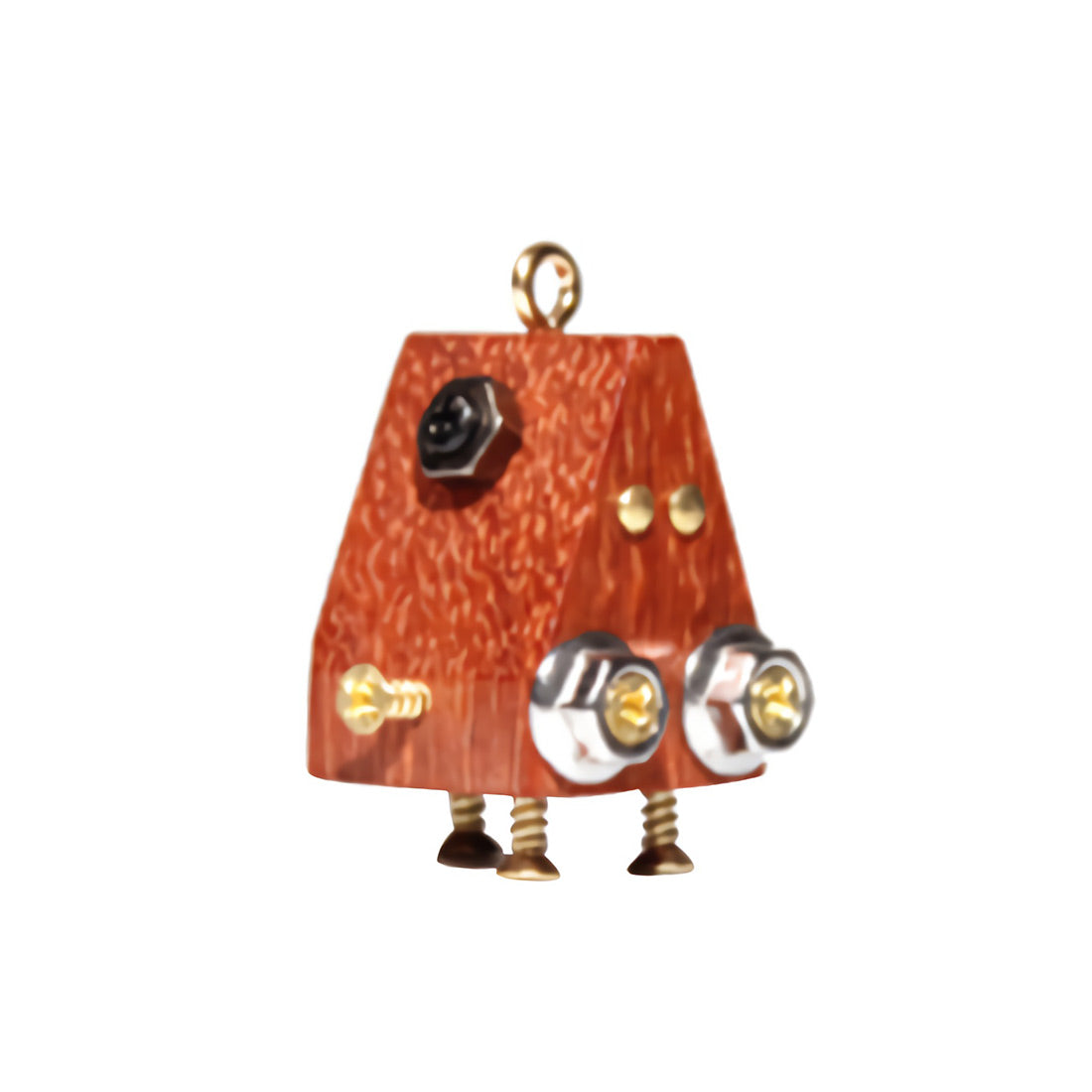 DIY Necklace Creative Steampunk Metal Wooden Robot Handmade Pendant