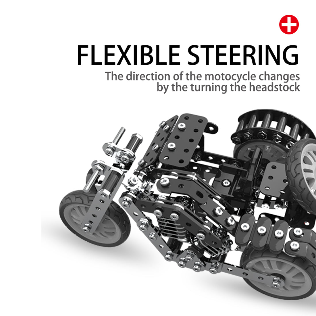 DIY Side Tricycle Assembly Model 3D Motorcycle Puzzle Kit Toys 377Pcs