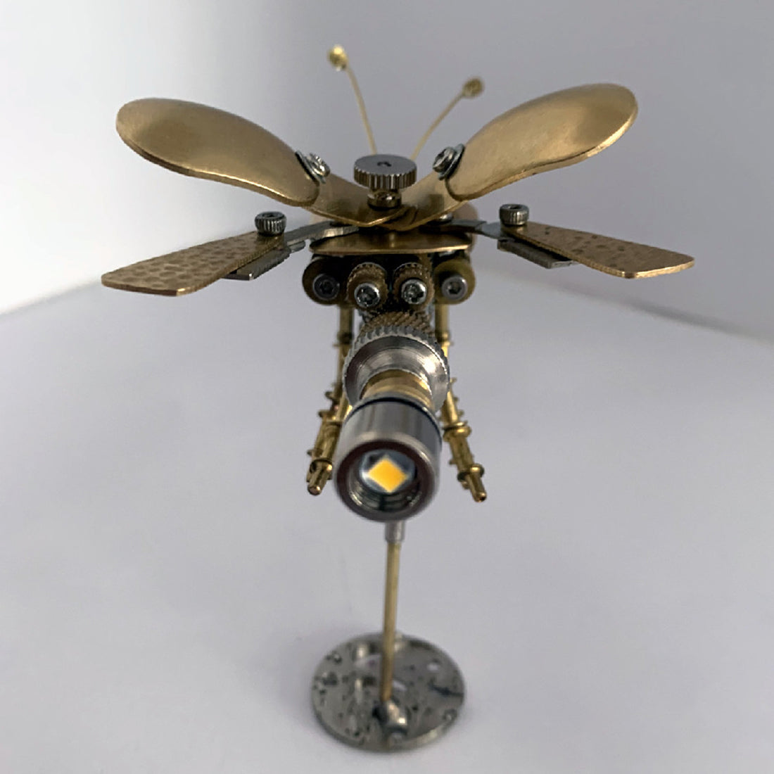 Fire Fly Steampunk Bug Insect Metal Sculpture Model Assembled Crafts