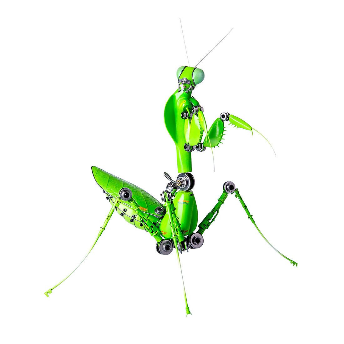 Green Mantis Steampunk Bug Assembled Model Kits Metal 3D Sculpture Cra