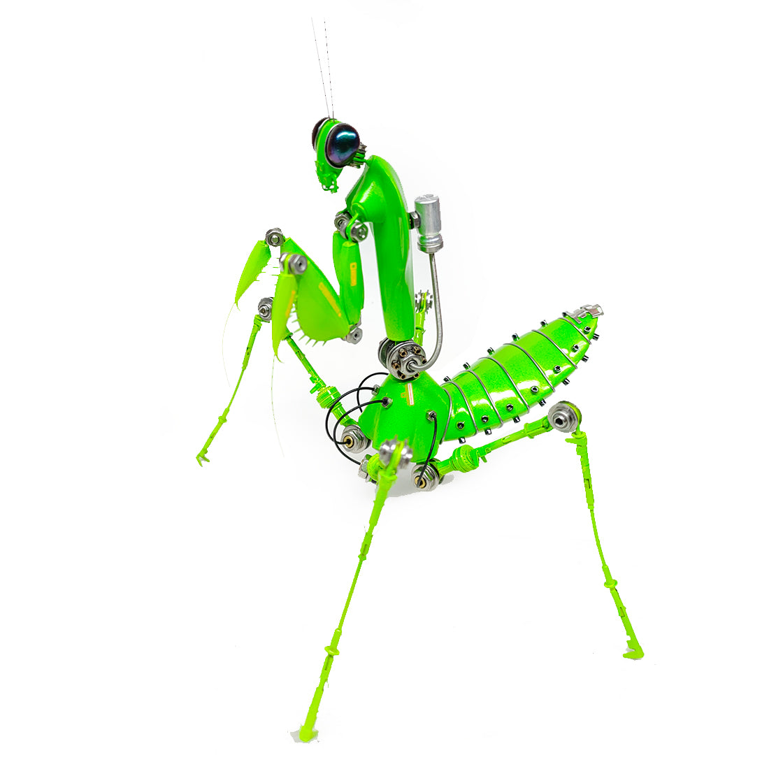 Green Mantis Steampunk Bug Assembled Model Kits Metal 3D Sculpture Cra