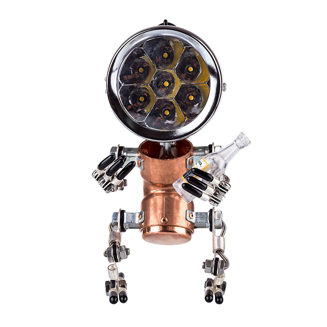 Industrial Style Table Lamp Man Figure 3D Steampunk Handmade Metal Mod