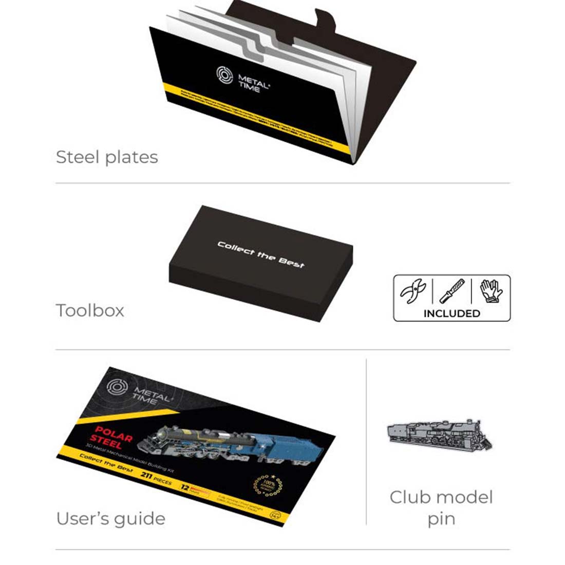 Mechanical Polar Steel Model Steam Train Ride Model DIY 3D Metal Puzzl