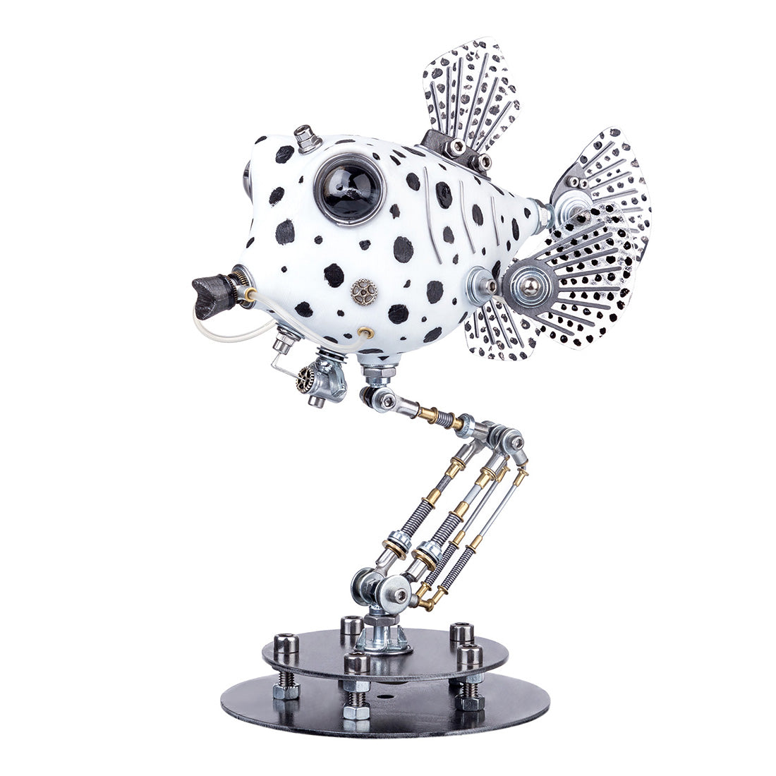 Metal Black & White Cowfish Model Kits 3D Handmade Assembled Steampunk