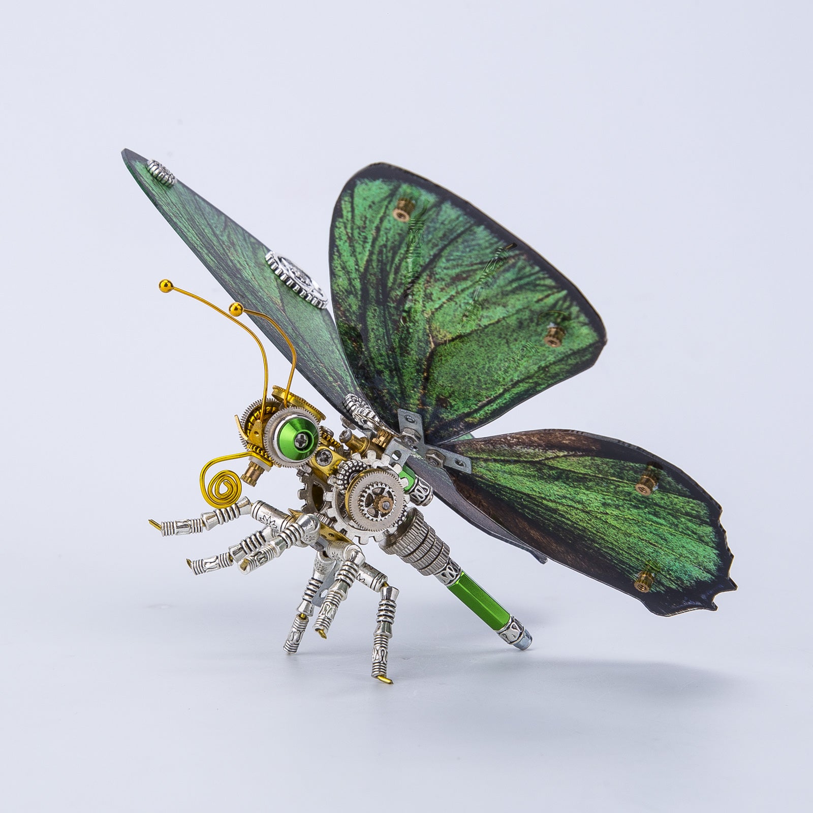 Metallic Green Steampunk Butterfly Chrysozephyrus Metal Model Kits
