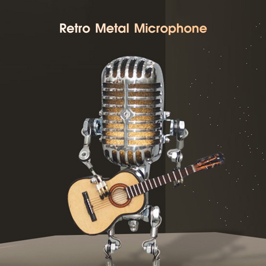 Vintage Industrial Style Microphone Robot Lamp Dale with Guitar