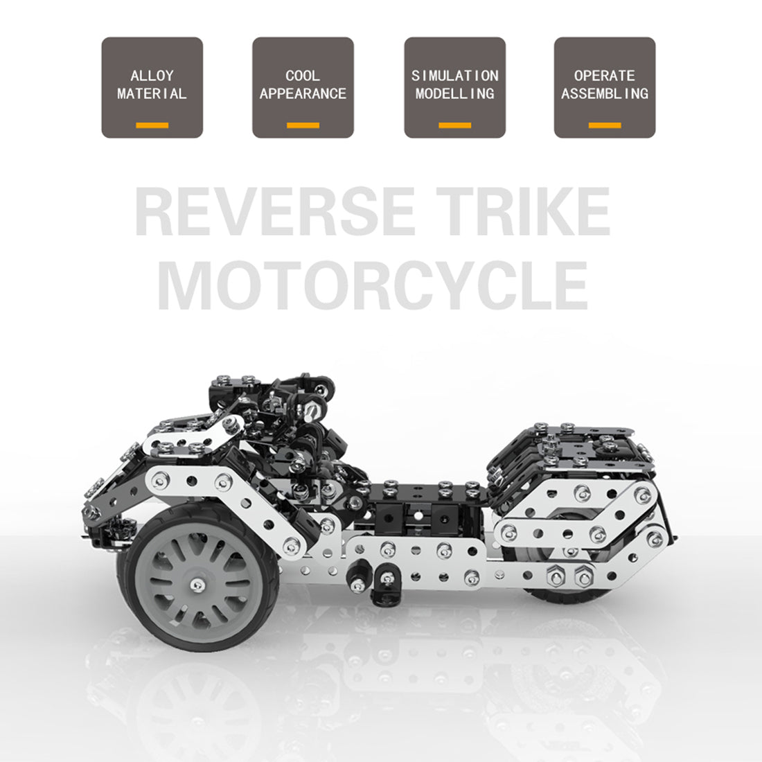 Motorcycle Assembly Model DIY Inverted Tricycle Puzzle Toy Screw Kit