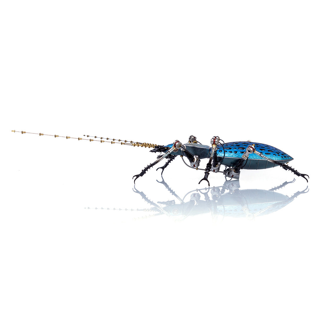 Purple Blue Metal Ground Beetle Steampunk Assembled Model Kits 3D Scul