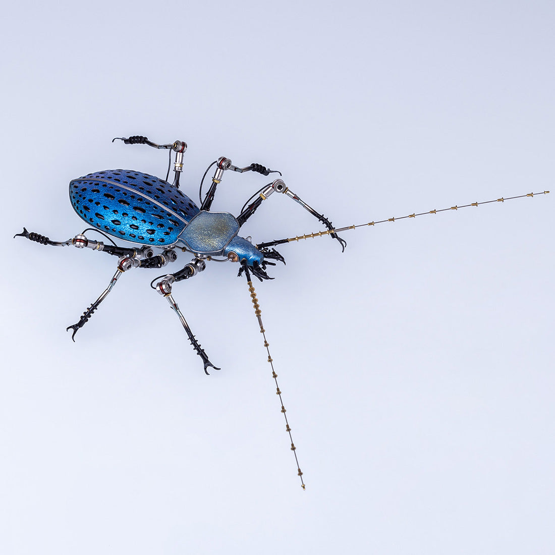 Purple Blue Metal Ground Beetle Steampunk Assembled Model Kits 3D Scul