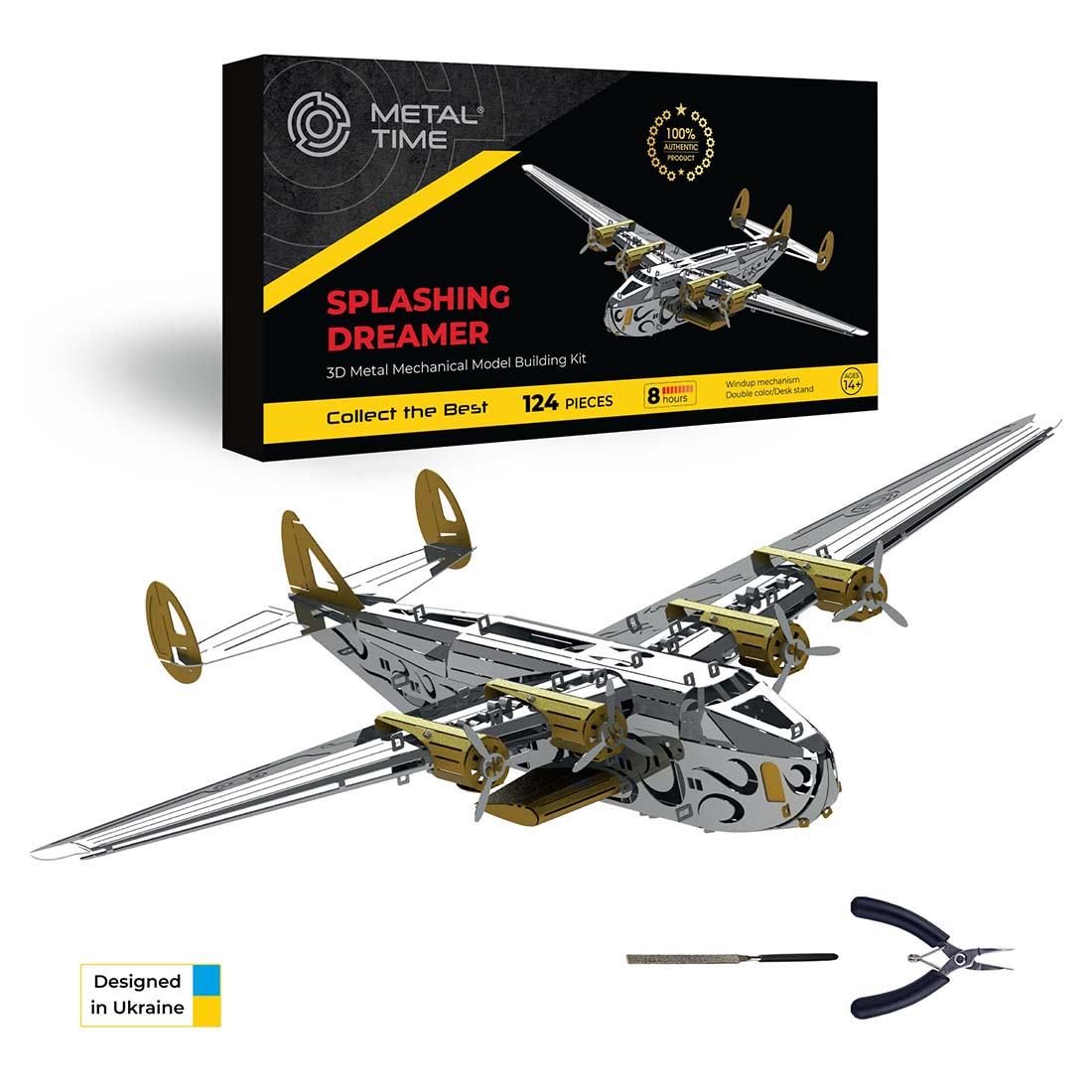Splashing Dreamer Aircraft Model 314 Airplane DIY Metal Puzzle Assembl