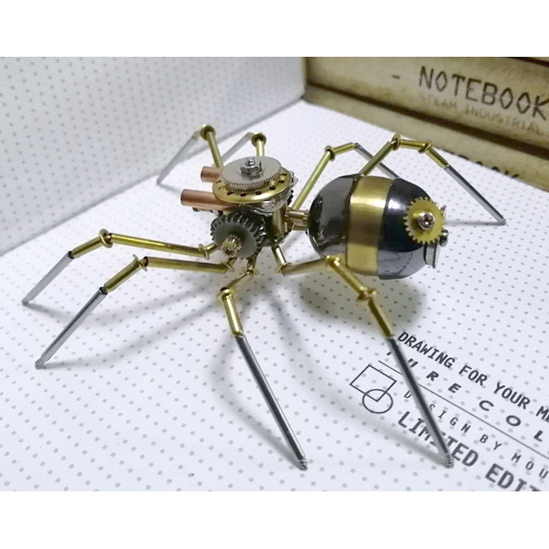 Steam Punk Metal Mechanical Little Wasp Spider Insects Model Crafts Co