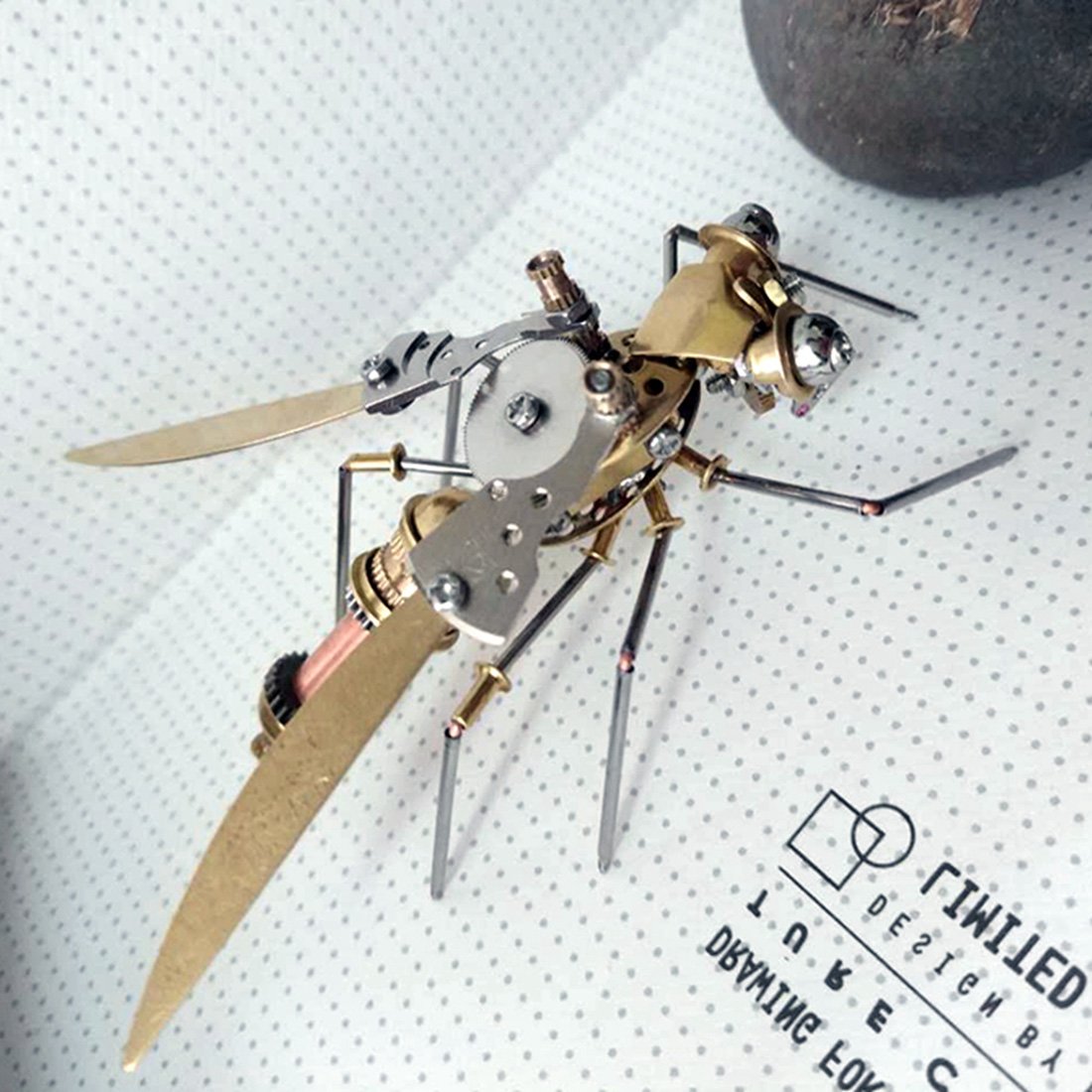 Steam Punk Metal Mechanical Little Wasp Spider Insects Model Crafts Co