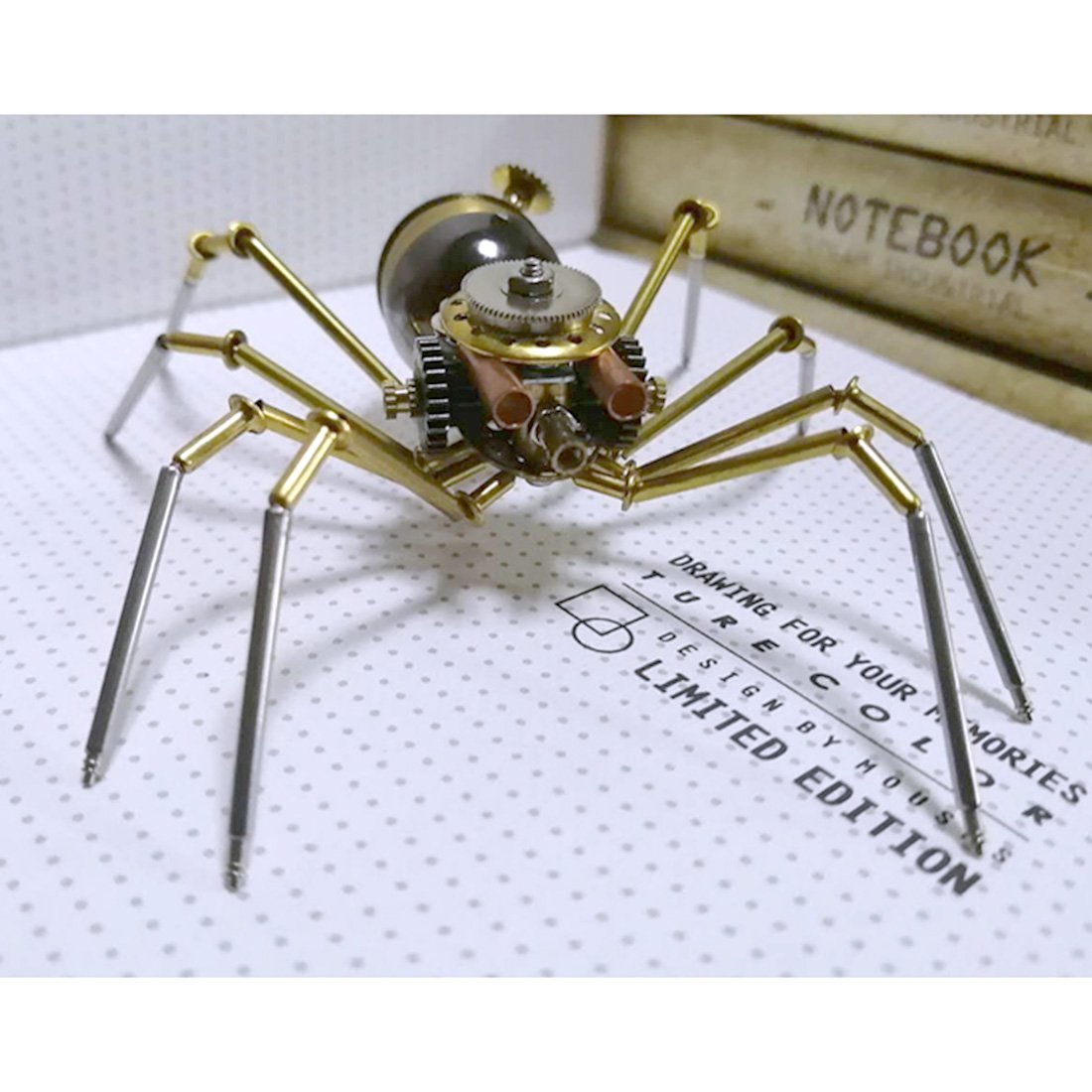 Steam Punk Metal Mechanical Little Wasp Spider Insects Model Crafts Co